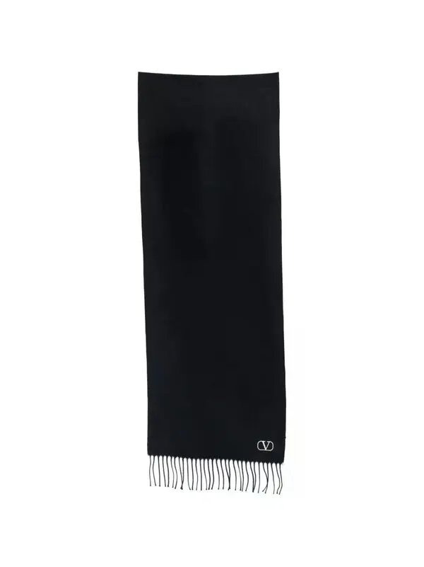 Valentino Garavani Vlogo Signature Fringed Scarf - Blue