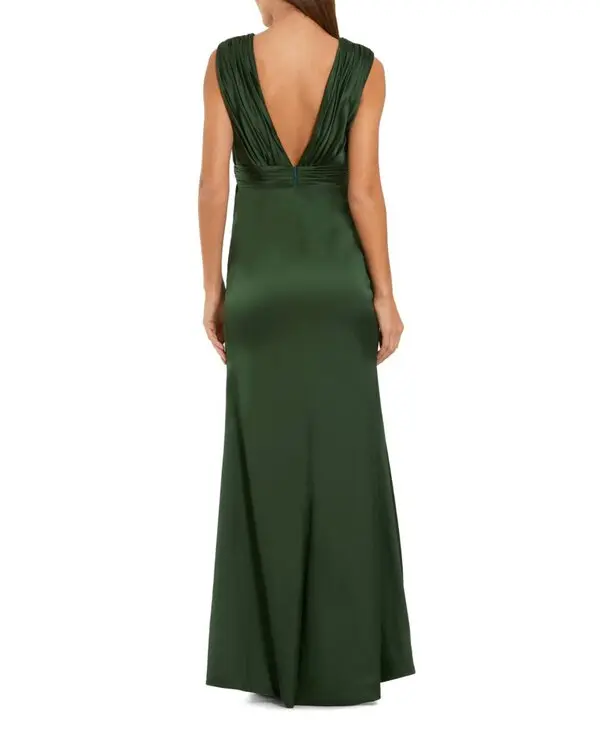 Mac Duggal Charmeuse Gown With 3d Flower Applique