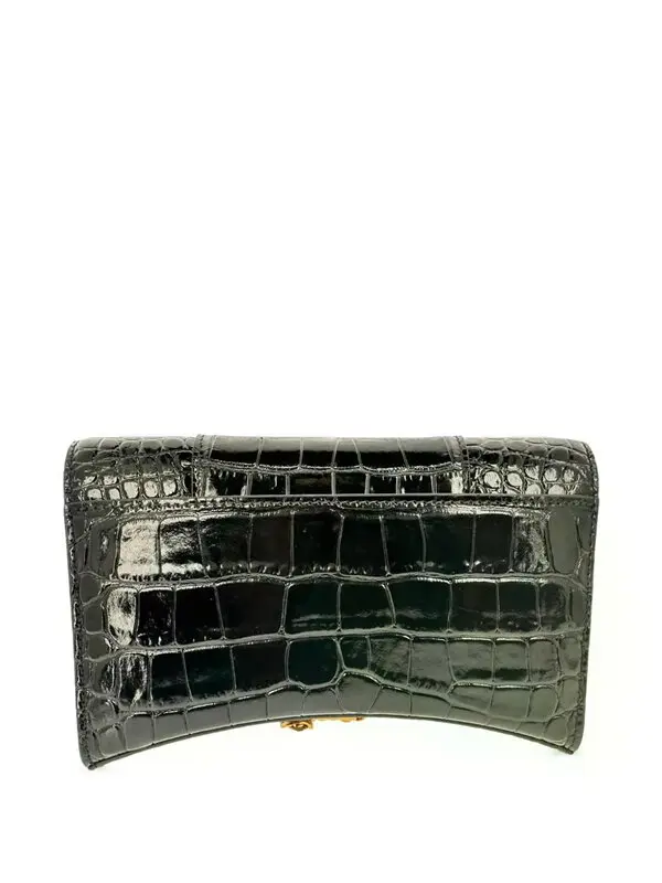 Balenciaga Hourglass Croc-embossed Crossbody Bag