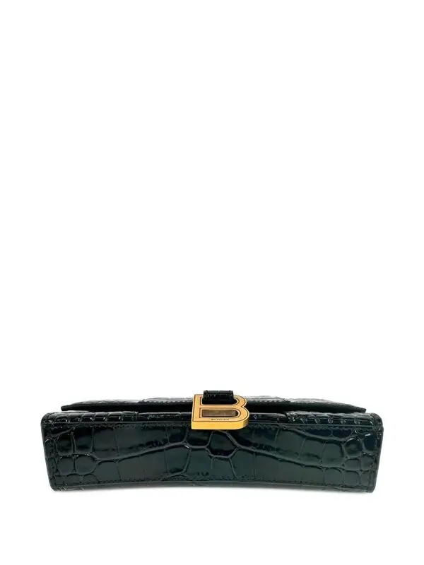 Balenciaga Hourglass Croc-embossed Crossbody Bag