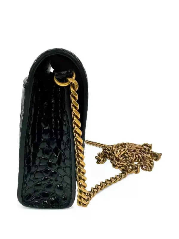 Balenciaga Hourglass Croc-embossed Crossbody Bag