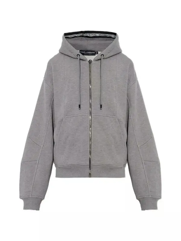 Dolce & Gabbana Cotton Zip-up Hoodie - Grey
