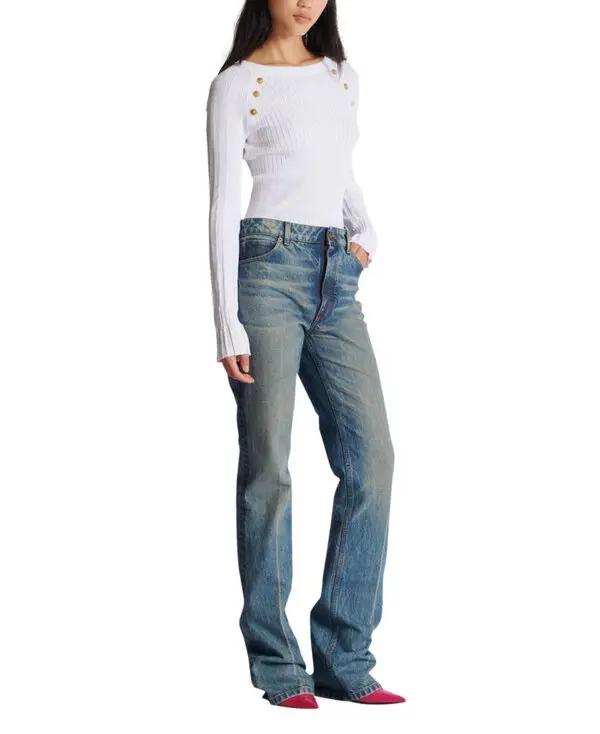 Balmain Straight-leg Faded Denim Jeans