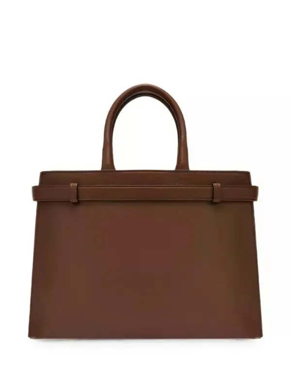 LANCEL Faubourg Stud-embellished Leather Tote Bag - Brown