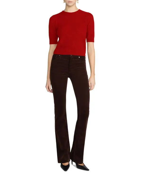 FRAME Gathered Honeycomb Cashmere Sweater - Paprika
