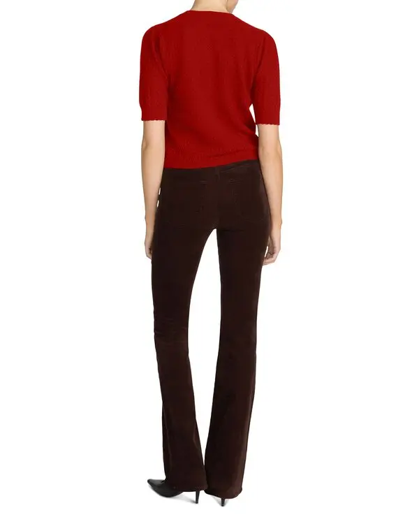 FRAME Gathered Honeycomb Cashmere Sweater - Paprika