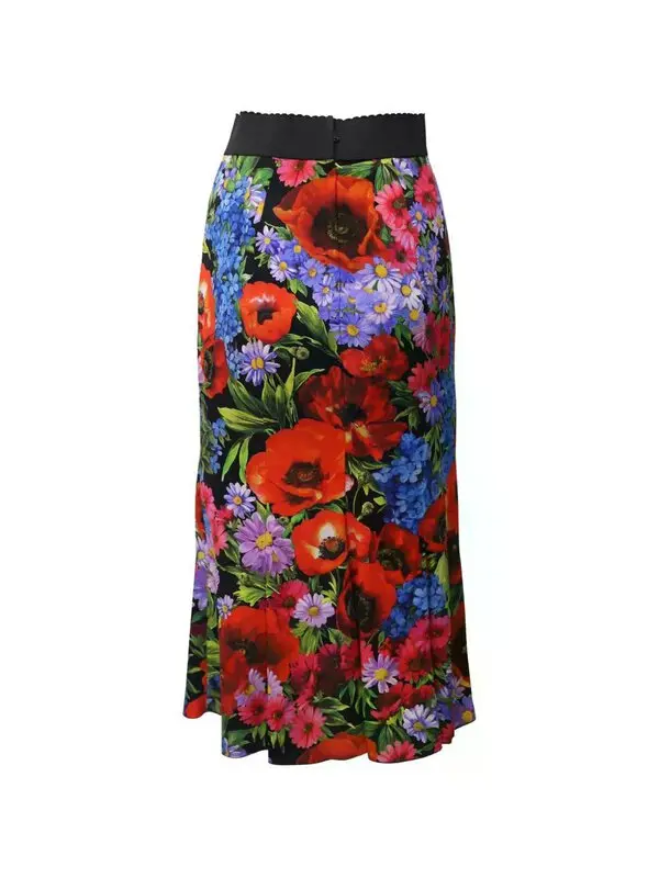 Dolce & Gabbana Floral-print Silk Midi Skirt