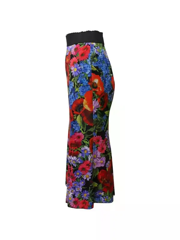 Dolce & Gabbana Floral-print Silk Midi Skirt