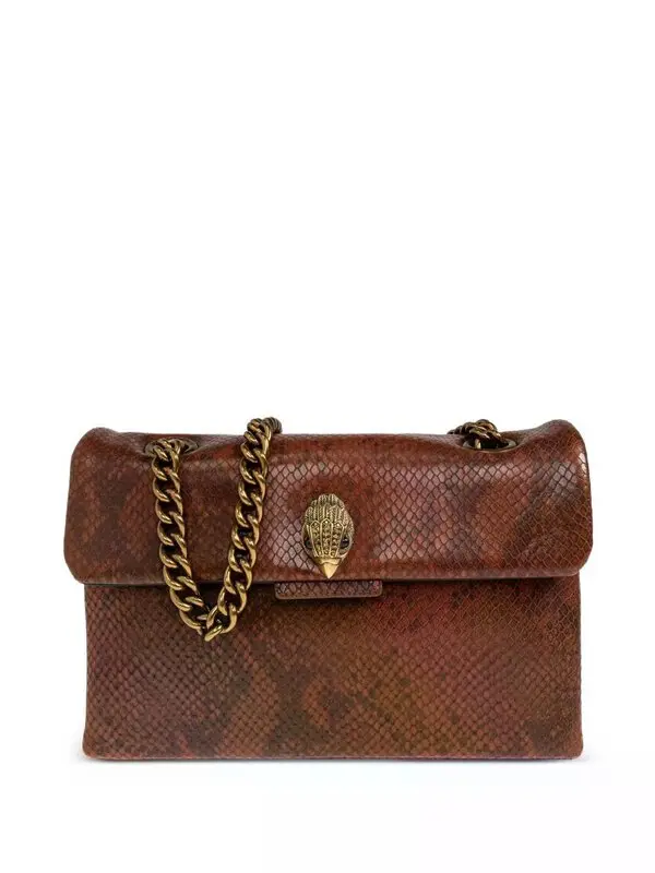 Kurt Geiger Kensington Snake-print Leather Shoulder Bag - Brown