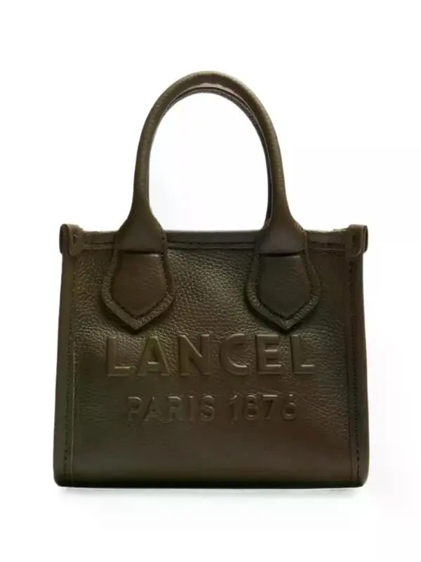 LANCEL Logo-embossed Grained-leather Tote Bag - Green