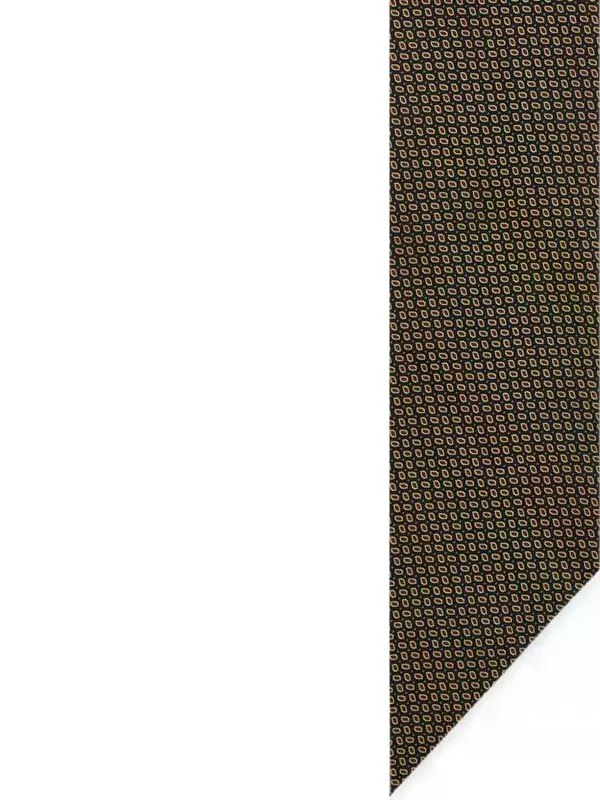 Saint Laurent Lavallière Scarf In Micro Paisley Silk Twill - Green