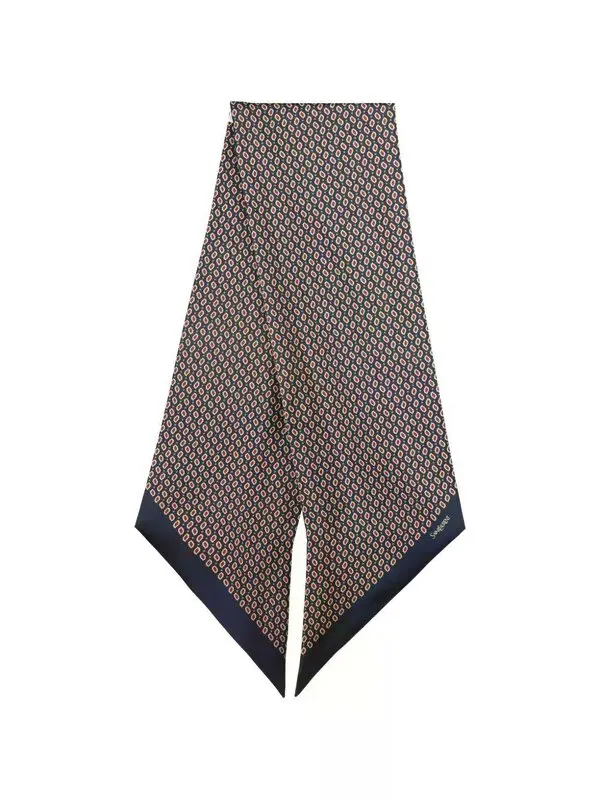 Saint Laurent Silk Twill Lavallière Scarf - Green