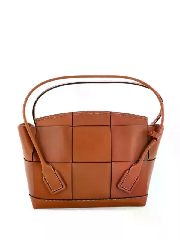 Bottega Veneta Arco Bag Maxi Intrecciato Leather Medium Shoulder Bag - Brown