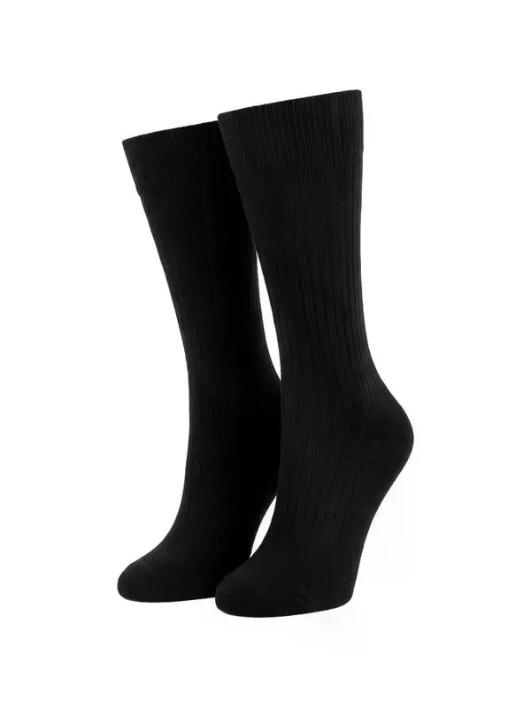 Valentino Garavani Ribbed-knit Socks - Black