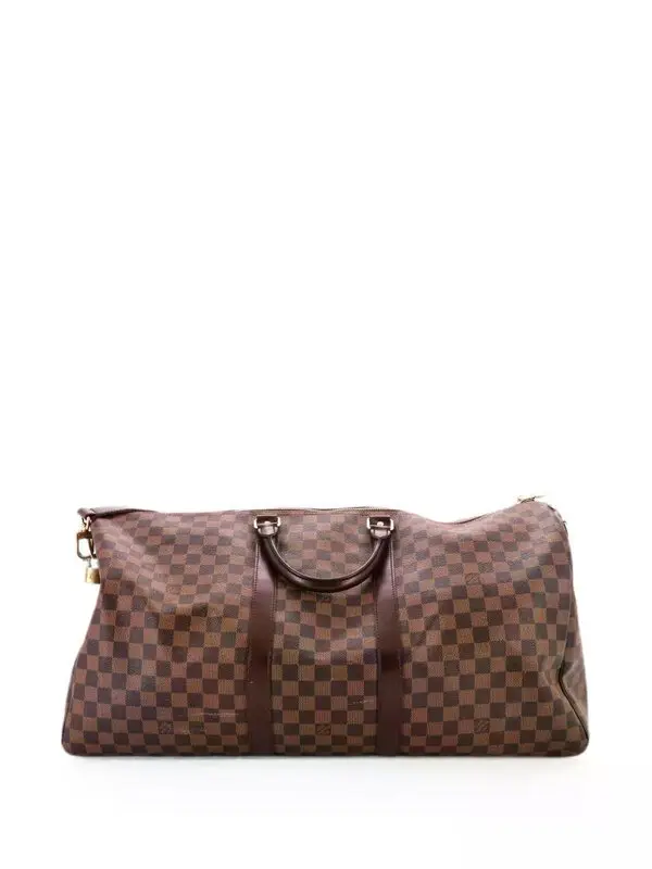 LOUIS VUITTON Keepall Bandouliere Damier 55 Travel Bag - Brown