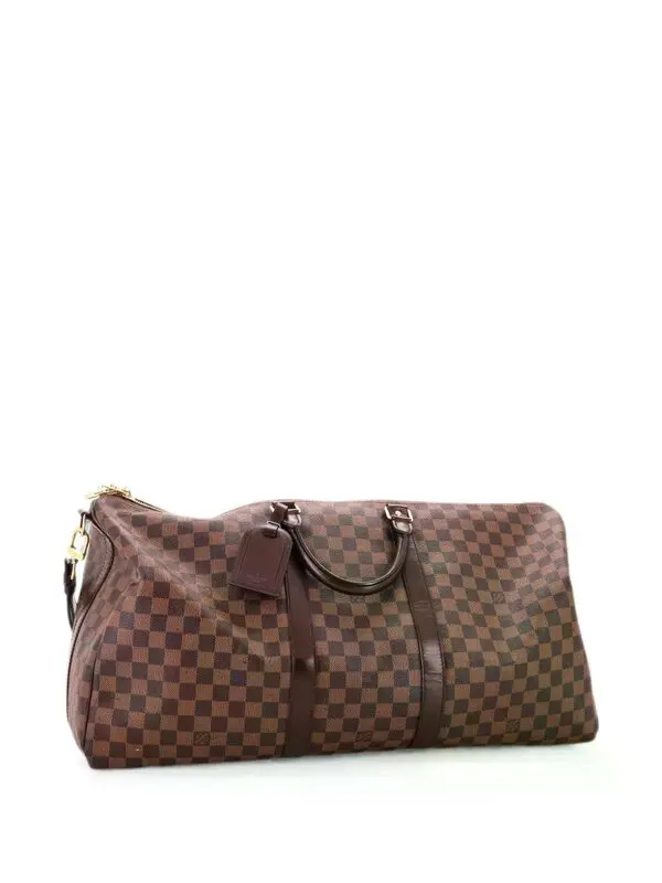 LOUIS VUITTON Keepall Bandouliere Damier 55 Travel Bag - Brown