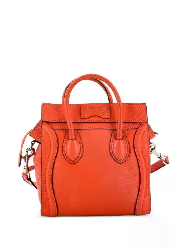Celine Grainy Leather Nano Luggage Bag - Orange