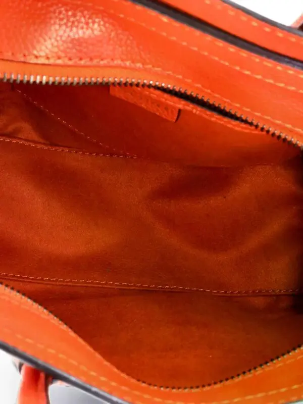 Celine Grainy Leather Nano Luggage Bag - Orange
