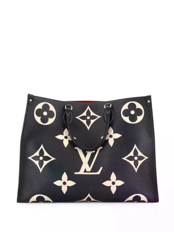LOUIS VUITTON Onthego Bicolor Monogram Empreinte Giant Gm Tote Bag - Black