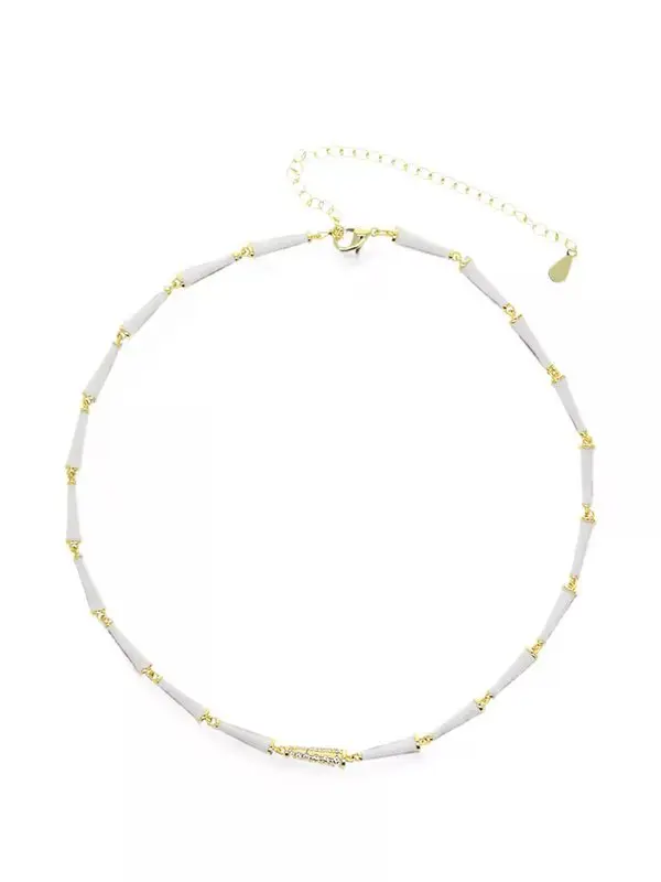 AMIE DUBAI Enamel Crystal-embellished Necklace - Gold