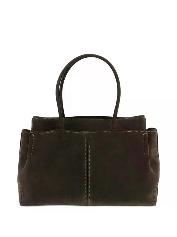 TOD'S Suede Logo-patch Tote Bag