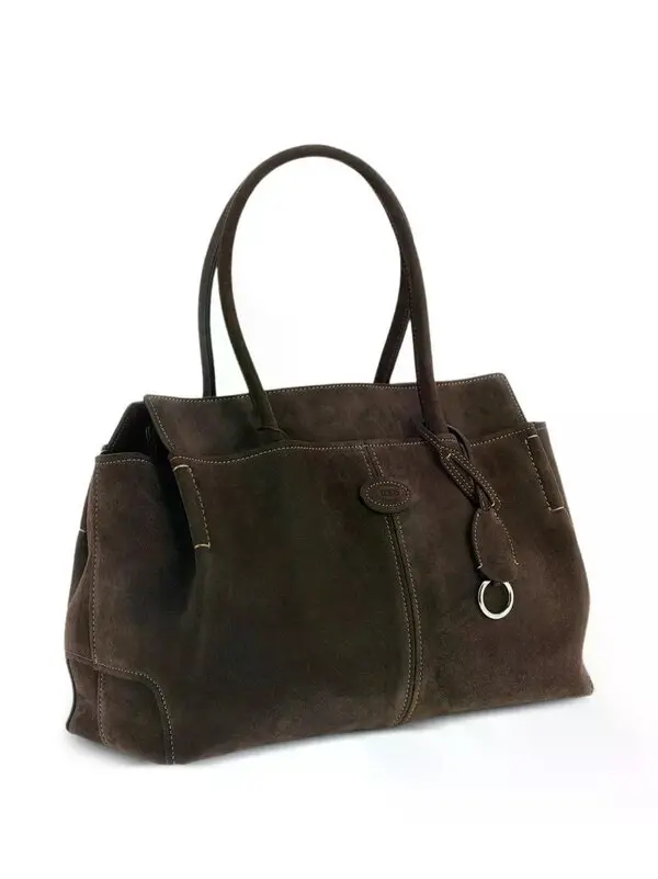 TOD'S Suede Logo-patch Tote Bag