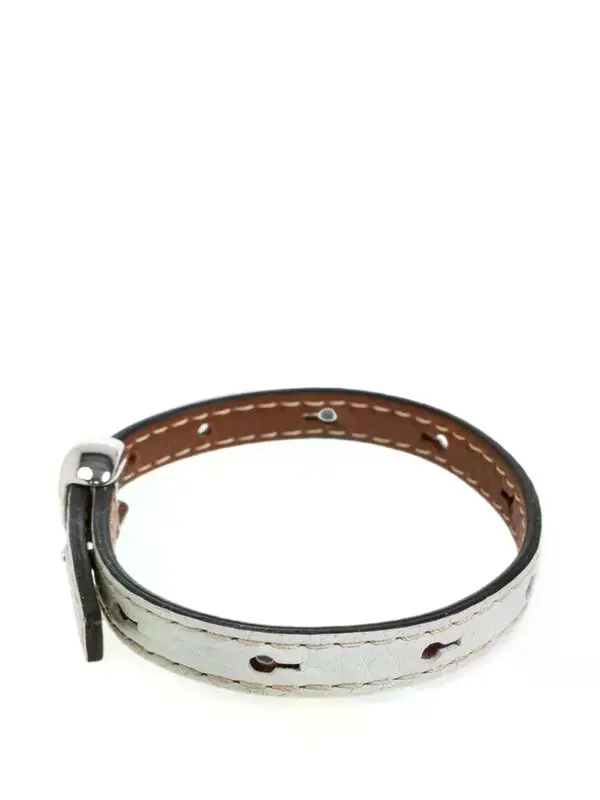 Tory Burch Logo-plaque Buckled Leather Bracelet