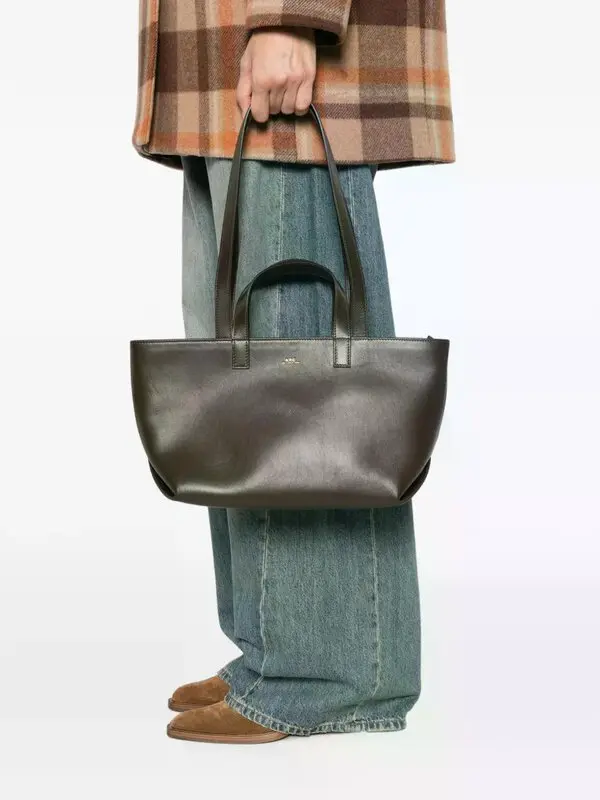 A.p.c. Logo Print Tote Bag - Brown