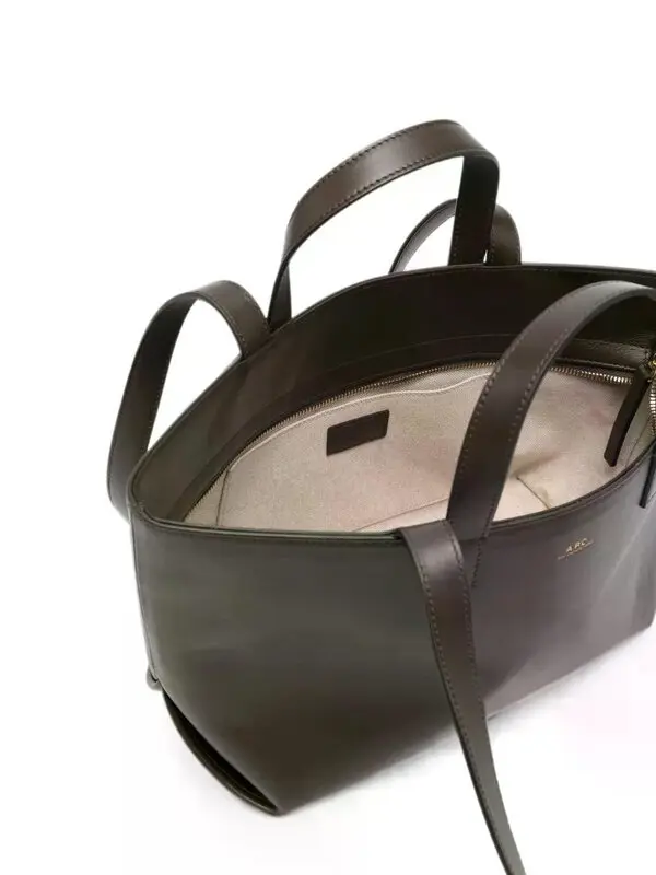 A.p.c. Logo Print Tote Bag - Brown