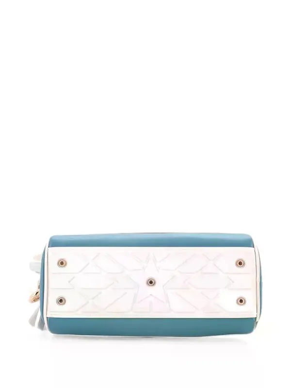Dior Vibe Zip Bowling Bag Leather Small Handbag - Blue