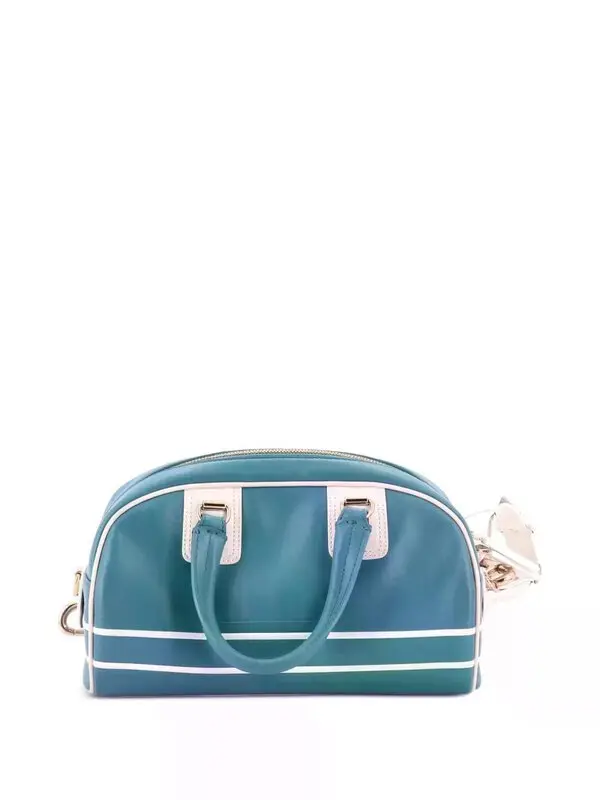 Dior Vibe Zip Bowling Bag Leather Small Handbag - Blue