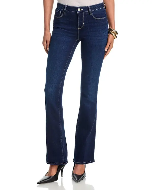 L'Agence Cara Low Rise Bootcut Jeans In Wash