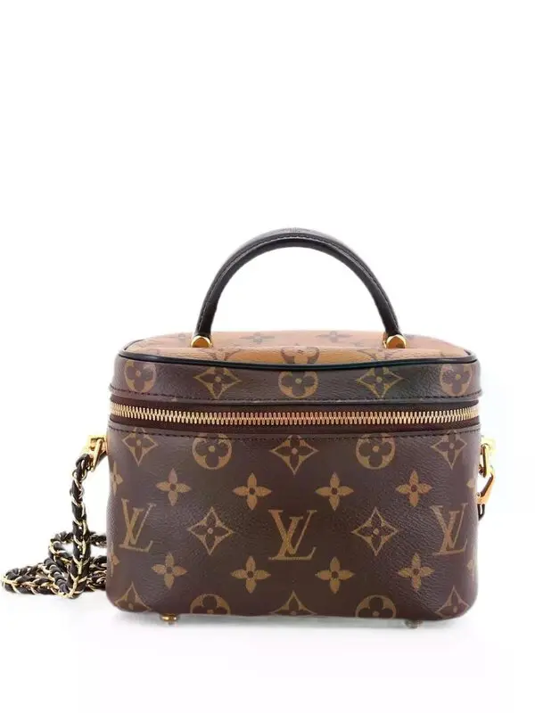 LOUIS VUITTON Vanity Handbag Reverse Monogram Canvas Pm Satchel - Brown