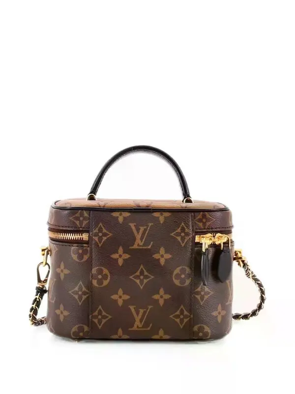 LOUIS VUITTON Vanity Handbag Reverse Monogram Canvas Pm Satchel - Brown