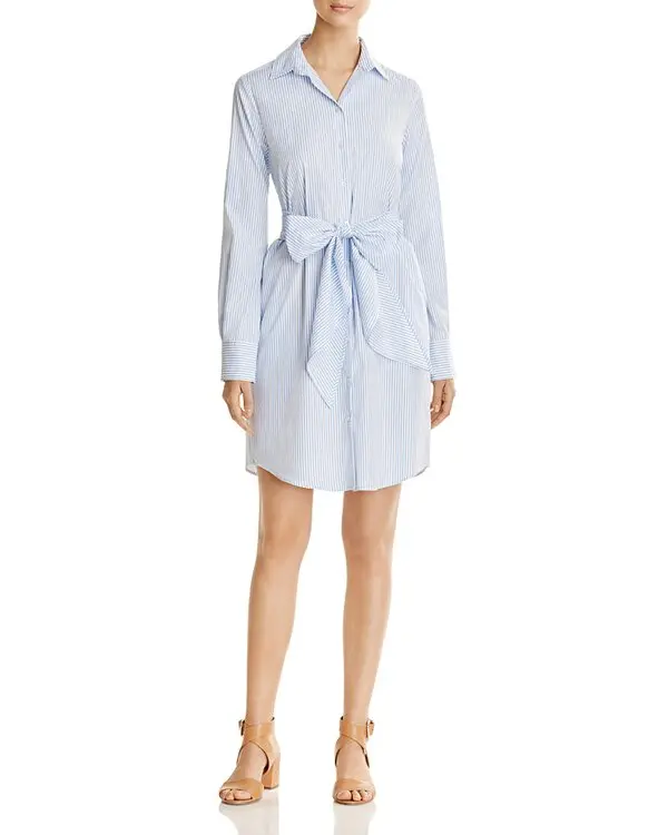 Max Mara Striped Cotton Poplin Shirt Dress