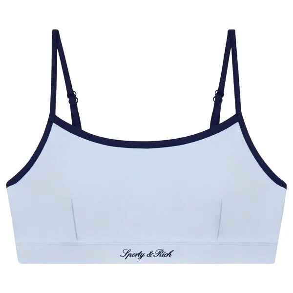 SPORTY & RICH Signature Logo Athletic Bra 'ciel/dark Navy - Blue