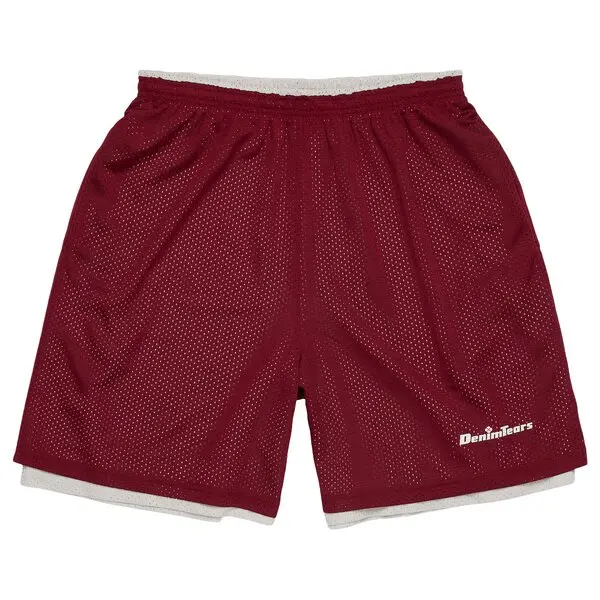 DENIM TEARS Double Layer Mesh Shorts - Red
