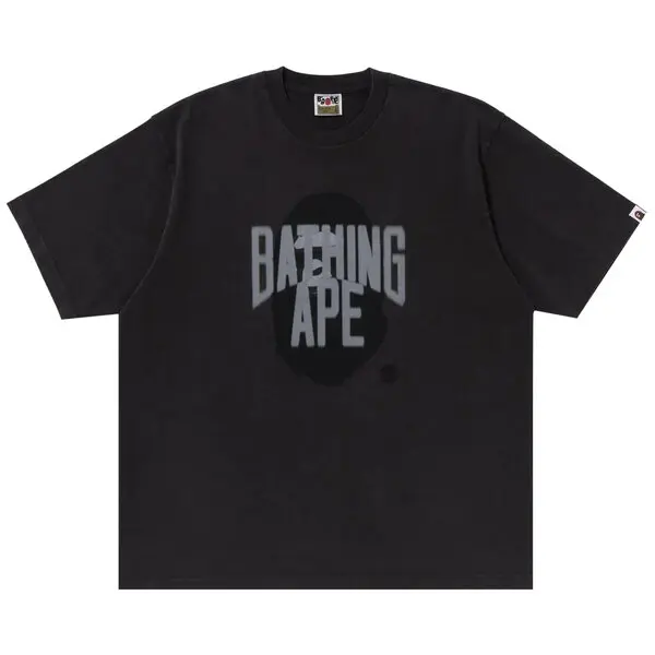 A BATHING APE Blur Graphic Garment Dye Oversized Tee 'charcoal - Grey