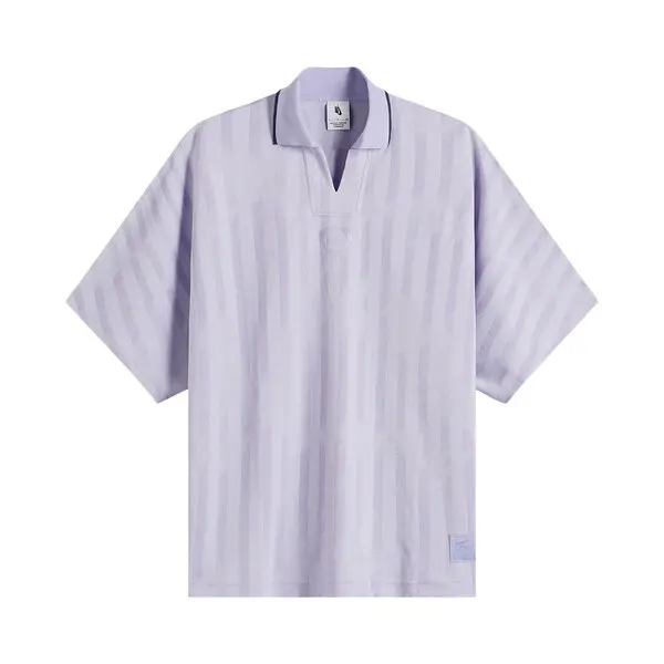 Nike Jersey Top With Vertical Stripes And Collared Neckline