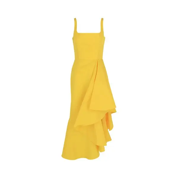 Alexander McQueen Asymmetrical Draped Midi Dress