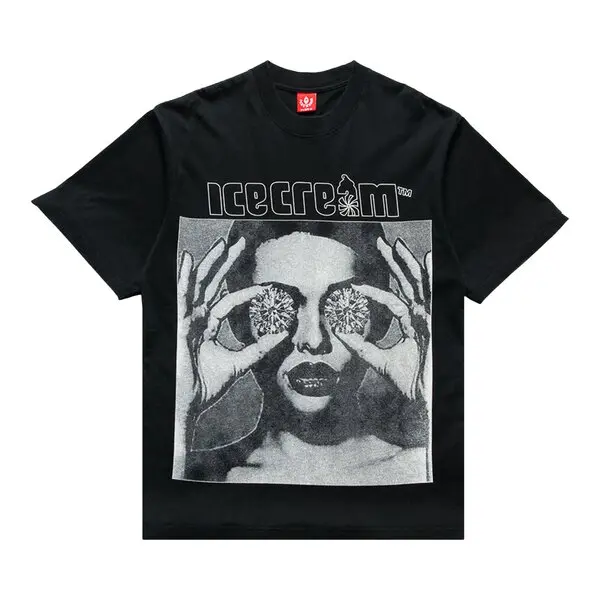 ICECREAM Short Sleeve Knit "these Eyes - Black