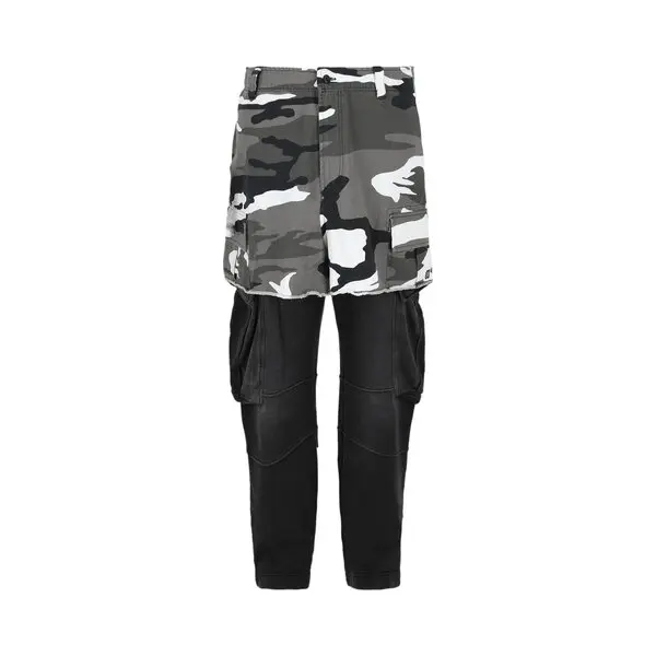 Givenchy Cargo Pants With Camouflage Skirt Overlay - Multicolor