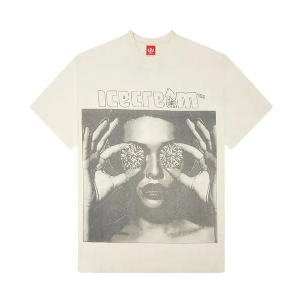 ICECREAM These Eyes Short-sleeve Knit T-shirt 'antique - White