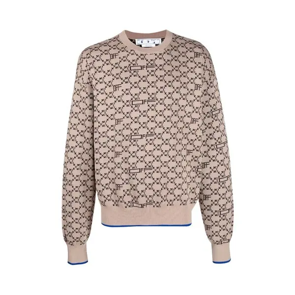 Off-White Monogram Allover Knit Crewneck