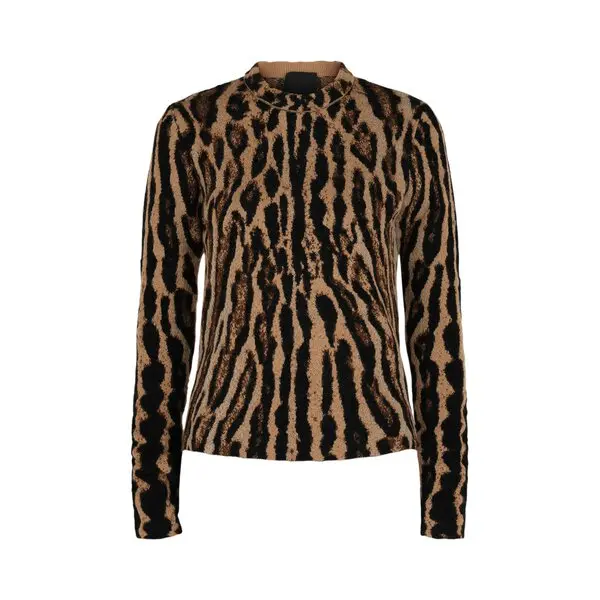 Givenchy Cropped Leopard Print Knit Sweater