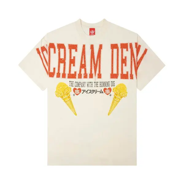 ICECREAM Denim Short-sleeve Knit T-shirt 'antique - White