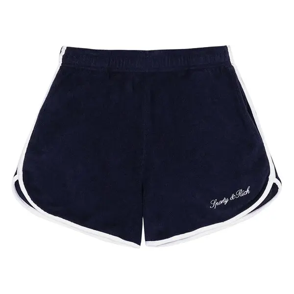 SPORTY & RICH Terry Shorts With Logo Detail