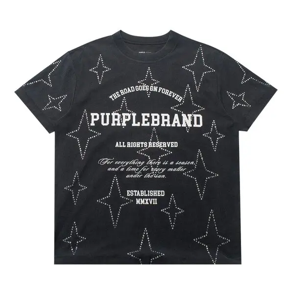 PURPLE BRAND Textured Jersey T-shirt With Star Embellishments