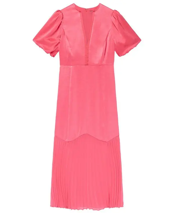 Mint Velvet Satin Pleated Maxi Dress