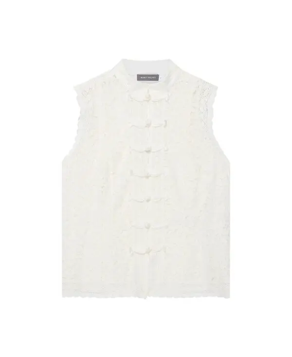 Mint Velvet Lace Detail Military Top